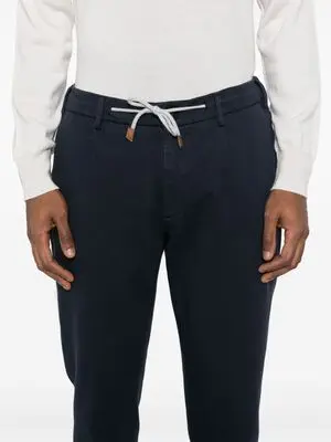 Eleventy Pleated Tapered Trousers - Blue