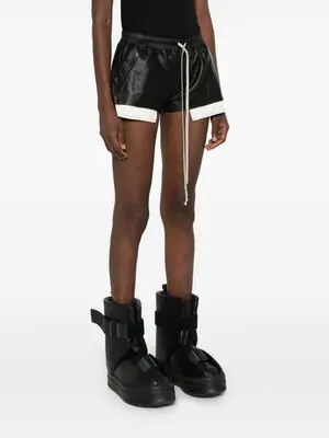 Rick Owens Fog Leather Shorts - Black | Editorialist