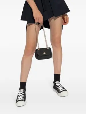 VIVIENNE WESTWOOD Victoria Leather Shoulder Bag - Black