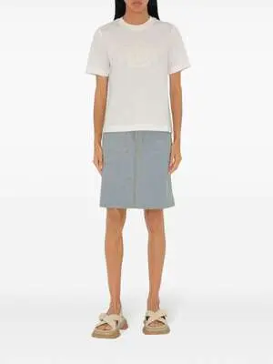 Burberry Logo-embroidered T-shirt - Neutrals