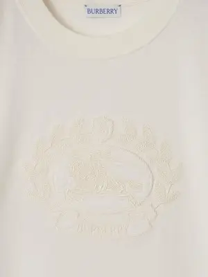 Burberry Logo-embroidered T-shirt - Neutrals