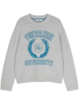 Zadig&Voltaire Marko Intarsia-logo Jumper - Grey