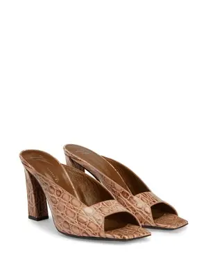 GIUSEPPE ZANOTTI Mya 90mm Leather Mules - Neutrals