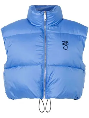Moschino Padded Cropped Vest - Blue