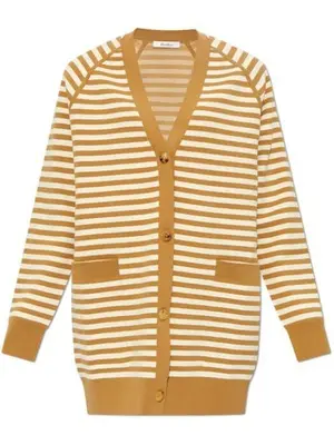 MAX MARA Striped V-Neck Cardigan