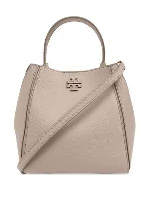 Tory Burch Mcgraw Leather Bucket Bag - Neutrals