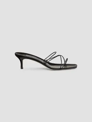 Manolo Blahnik Ninfemu 50mm Leather Strappy Sandals - Black