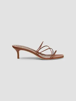 Manolo Blahnik Ninfemu 50mm Leather Strappy Sandals - Brown