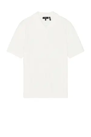Theory Theory Ribbed Polo In Blue Ivory