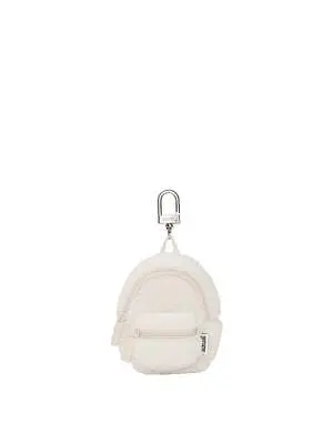 Pink Mini Backpack Keychain Charm Beige