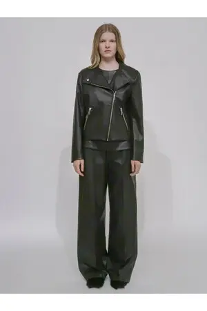 Rosetta Getty Funnel Neck Plonge Moto Jacket