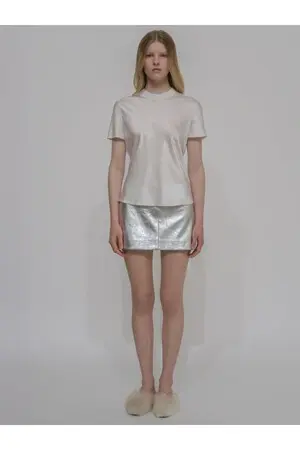 Rosetta Getty Mini Plonge Skirt - Silver