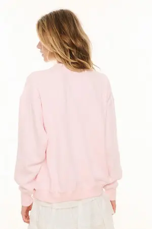 LoveShackFancy Palo Americana Fleece Pullover Pink