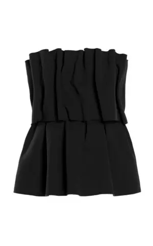 HOUSE OF DAGMAR Ruffled Strapless Top - Black