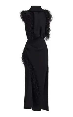 Maticevski Vienna Silk-trimmed Crepe Midi Dress