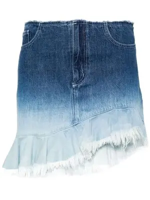 MARQUES' ALMEIDA Ombré Mini Denim Skirt - Blue