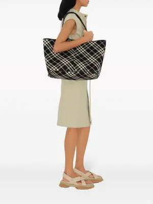Burberry Vintage Check Tote - Black