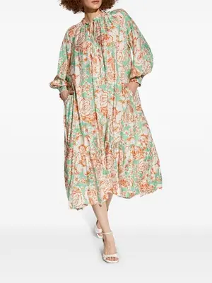 Diane Von Furstenberg Floral-print Shift Midi Dress