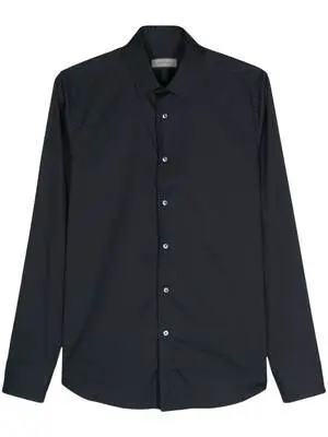 Canali Classic-collar Long-sleeve Shirt - Blue