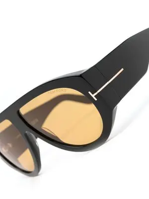 TOM FORD Bronson Pilot-frame Sunglasses - Black
