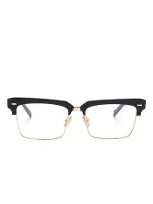 Miu Miu Rectangular Clubmaster-frame Glasses - Black