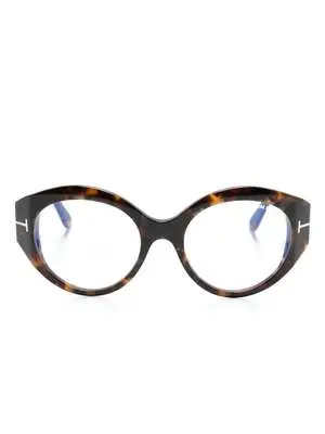 TOM FORD Tortoiseshell Oval-frame Glasses - Brown