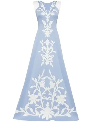 blue neoprene dress Fit-and-Flare Techno Neoprene Dress  Akris Inc