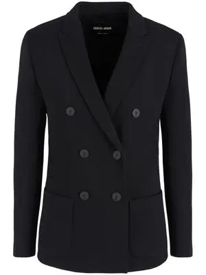 Giorgio Armani Notched-lapel Double-breasted Blazer - Black
