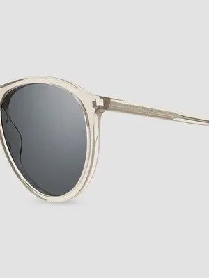 Saint Laurent Thin Acetate 56mm Pilot Sunglasses