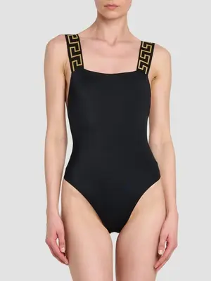 Versace La Greca One-piece Swimsuit - Black