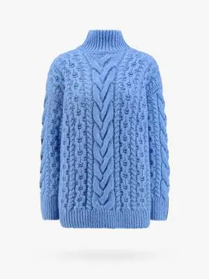 Stella McCartney Bicolor Alpaca Blend Turtleneck Sweater - Blue