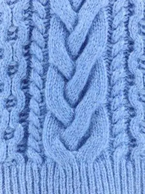 Stella McCartney Bicolor Alpaca Blend Turtleneck Sweater - Blue