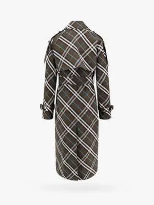 Burberry Trench Coat With Check Print