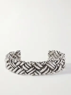 Bottega Veneta Engraved Sterling Cuff