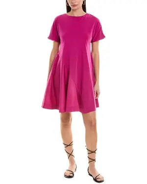 Alpha Studio Flare Panel Aline Dress - Purple