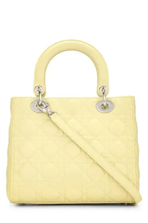 Dior Cannage Quilted Lambskin Lady - Yellow