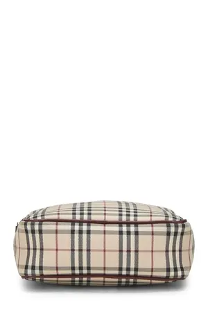 Burberry Vertical Camera Bag In House Check Canvas And Leather