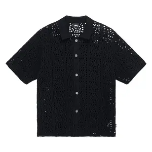 StüSsy Crochet Shirt - Black | Editorialist