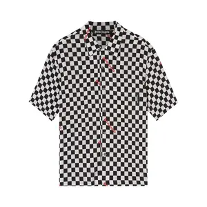 Palm Angels Damier Print Bowling Shirt /red