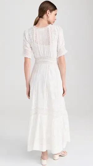 LoveShackFancy Minka Broderie Anglaise Dress - True White
