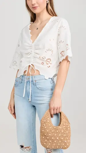 Madewell Micro Beaded Straw Bag