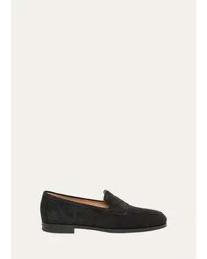 Santoni Carla Suede Penny Loafers