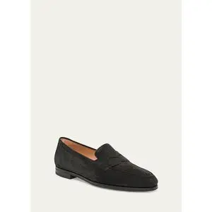 Santoni Carla Suede Penny Loafers