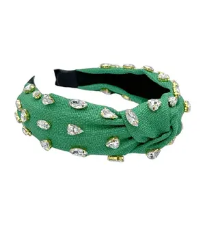 HEADBANDS OF HOPE Woven Headband With Gems - Bright Green