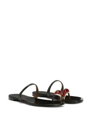 GIUSEPPE ZANOTTI Acates Ring Leather Sandals - Black