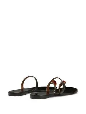 GIUSEPPE ZANOTTI Acates Ring Leather Sandals - Black