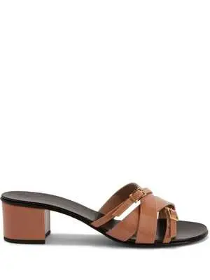 GIUSEPPE ZANOTTI 40mm Alhima Buckle Leather Sandals - Neutrals
