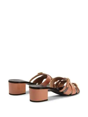 GIUSEPPE ZANOTTI 40mm Alhima Buckle Leather Sandals - Neutrals