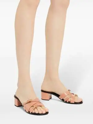 GIUSEPPE ZANOTTI 40mm Alhima Buckle Leather Sandals - Neutrals