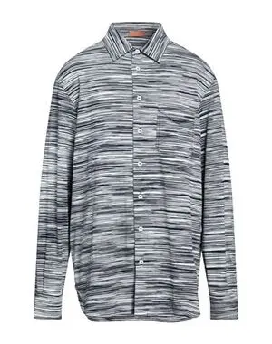 Missoni Man Shirt Dark Green Size L Cotton Navy Blue